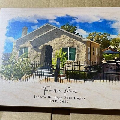 Custom Home Portrait Housewarming Gift First Home Gift Drawing From ...