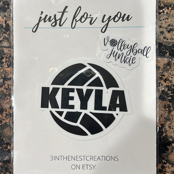 Personalized Volleyball Name Sticker, Custom Name Sticker, Volleyball ...
