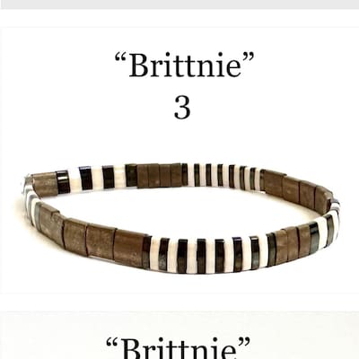 Norah Tila Stack Bracelets BOHO Glass Tile Stretchy Bracelet Trendy ...