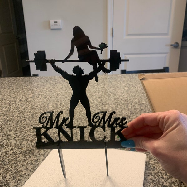 Weight Lifting Wedding Cake Topper | Fitness Gym Training Cake Topper ...