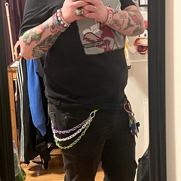 Colorful Layered Clip-on Chain, Cute Wallet Chain, Rainbow Pride Color ...