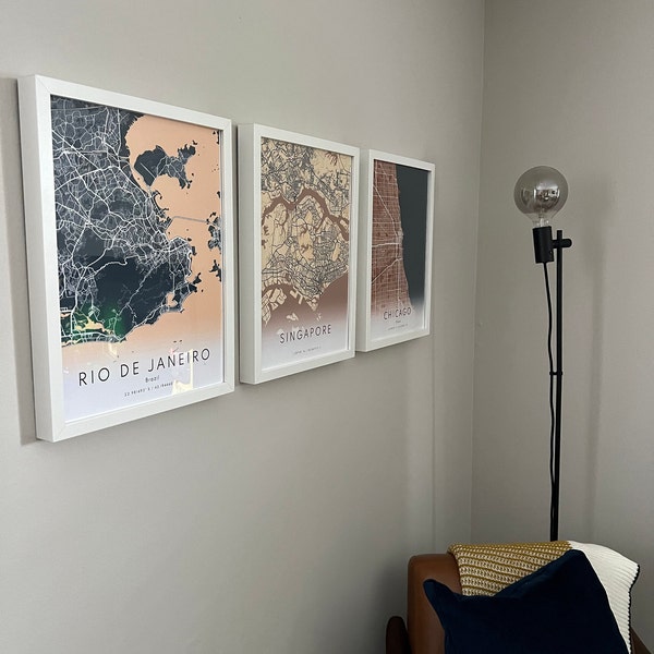 Digital Custom Map Prints, Any Location, Digital City Map, Printable ...
