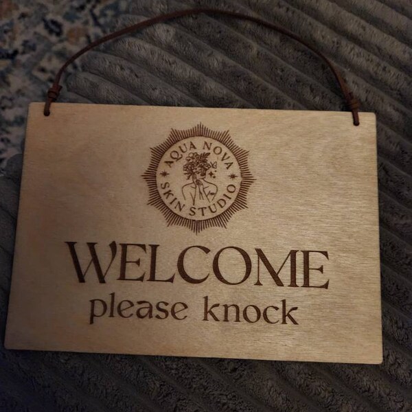 Double Sided Hanging Door Sign Welcome in Session Wooden Sign for ...