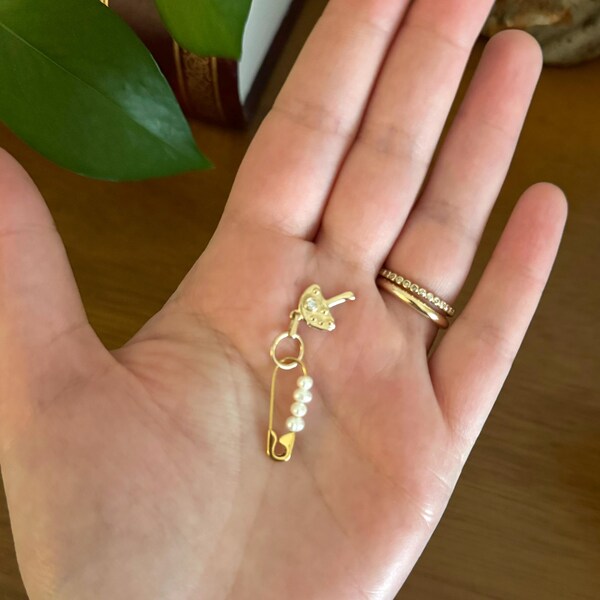 Silver Evil Eye Safety Pin Cross Brooch Baby Shower Gift Baptism Birth ...