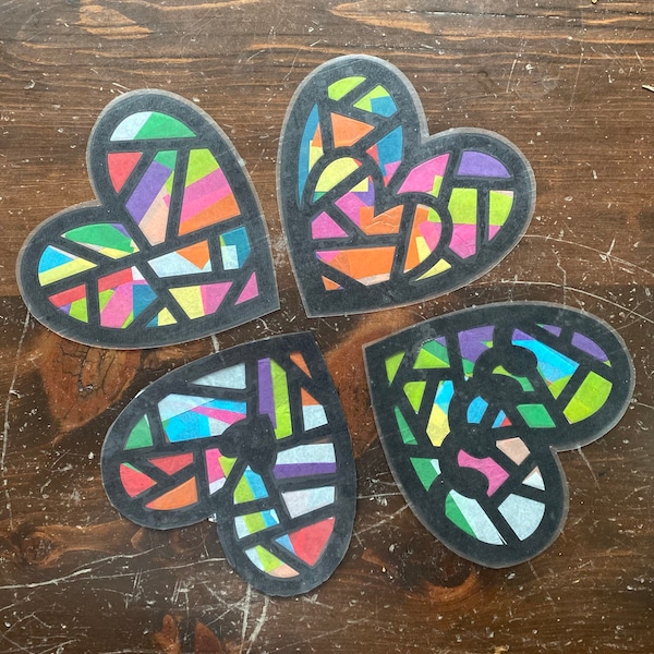 Hearts Suncatcher Kit - Kids Craft Kit - Stained Glass Hearts - Class ...