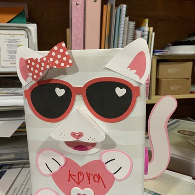 Cat Valentine Bag or Box Printable Decor Kit 3D Snout, Paws, Tail ...