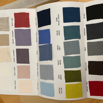 Linen Color Samples. 30 Colors Included. - Etsy