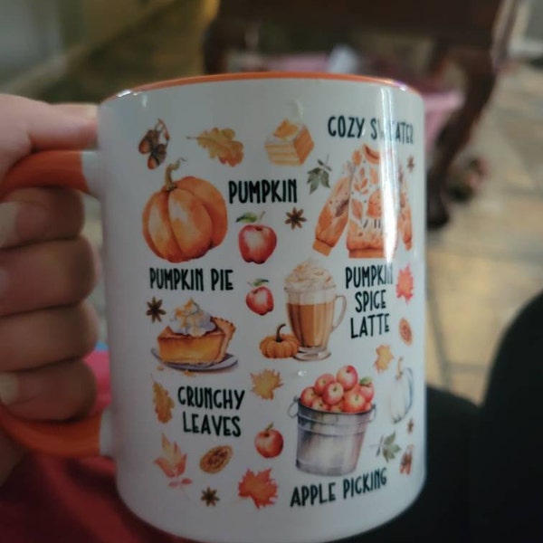 Hello Fall Mug, Fall Mug, Pumpkin Spice Latter Mug, Autumn Mug, Fall ...