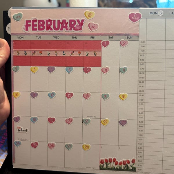 February Bullet Journal Sticker Sheet - Basics - Valentine Themed ...