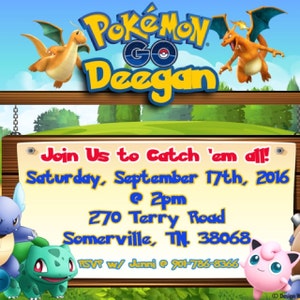 Pokemon Go Birthday Invitation, Pokemon Go Invitation, Pokemon Go ...