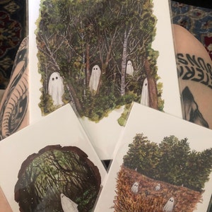 Haunted Forest, Art Prints, Halloween Art, Ghost Art, Forest Art ...