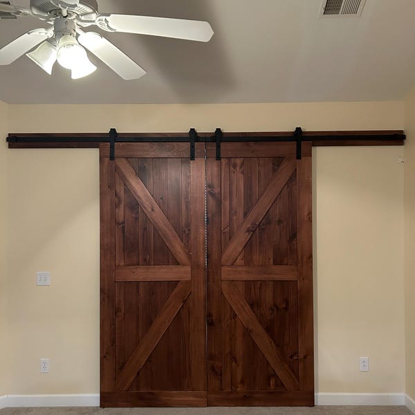 Geometric Barn Doors – Any Size – Hardware + Header Included - Sliding ...