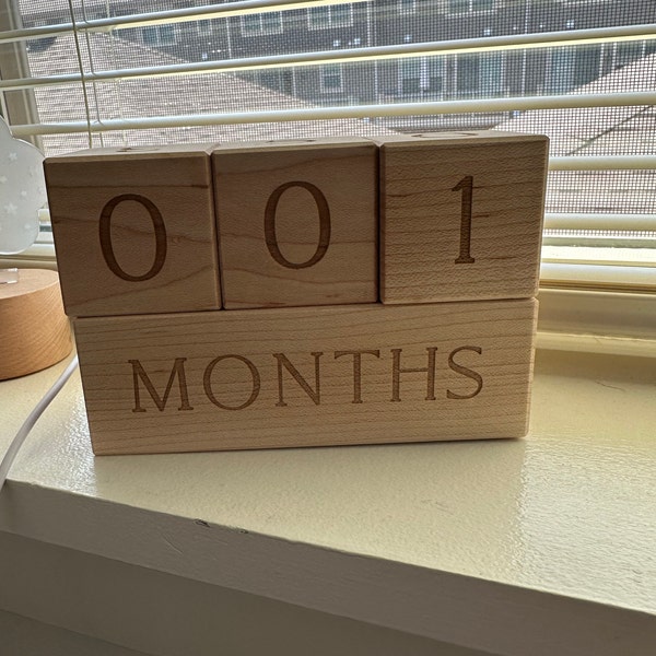 Wooden Milestone Blocks • modern Wood Number Blocks for Milestones and ...