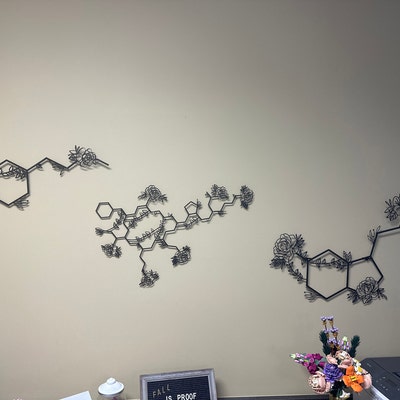 Serotonin Metal Wall Art ,flowered Serotonin Molecule,symbol of ...