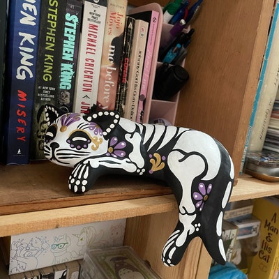 Day of the Dead CAT Shelf Sitter Skeleton Kitty Statue Pet Memorial ...