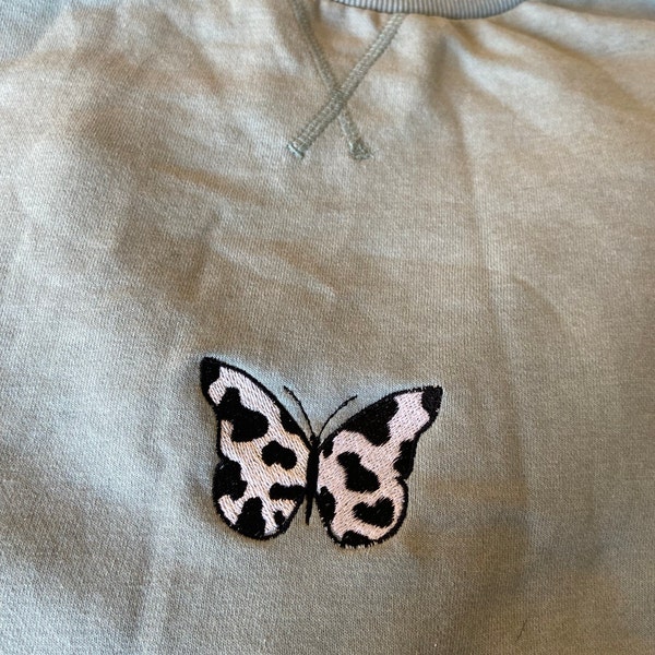 Cow Print Butterfly Embroidery Design (digital Download) - Etsy