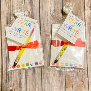 Let's Start This Year off Write, Back to School Pen Marker Gift Tags ...