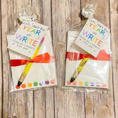 Let's Start This Year off Write, Back to School Pen Marker Gift Tags ...