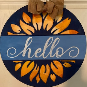 Hello Football Season Sign Digital Download Round Door - Etsy