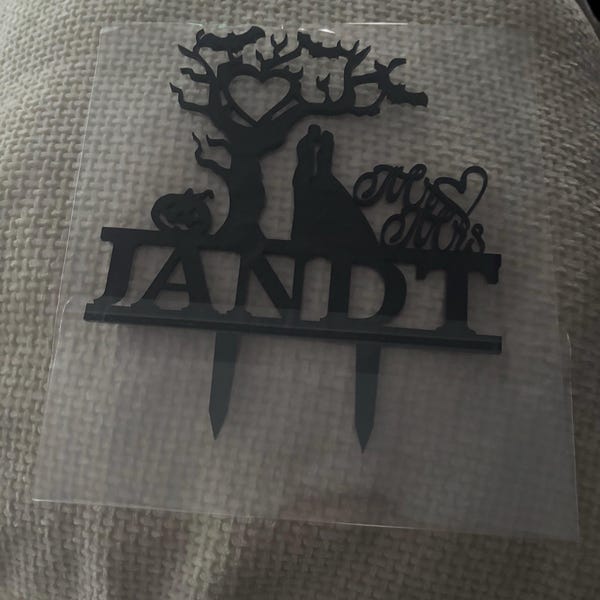 Halloween Wedding Cake Topper, Gothic Cake Topper, Halloween Cake ...