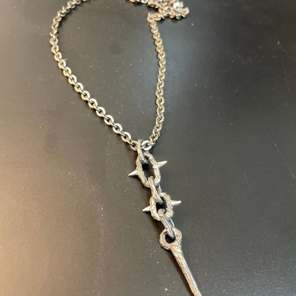 Tourmalated Quartz Spiky Chains Bracelet // Distressed Thorns Raw ...