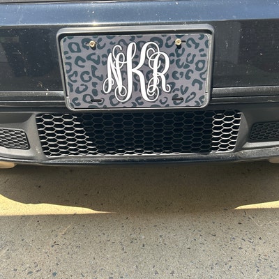 Red and Blue Floral Personalized License Plate and Car - Etsy