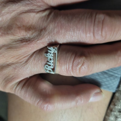 Personalized Name Ring Cursive Font Name Ring Custom Name - Etsy