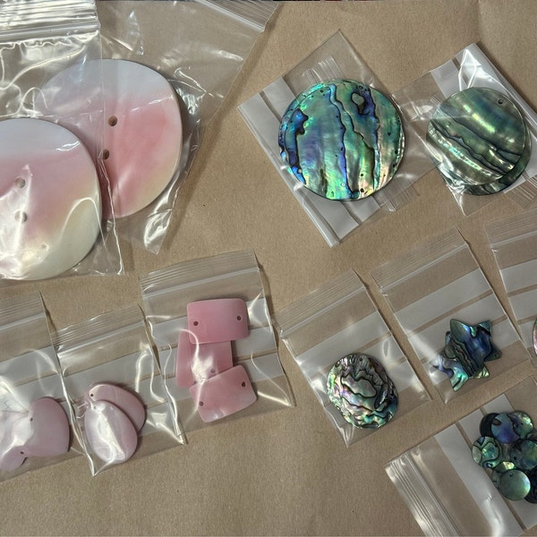 Pink Conch Rectangle Connectors With 2 Mm Holes, 18*25 Mm Curved ...