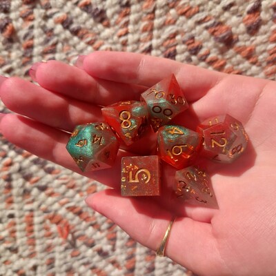 Custom Dnd Dice Design Your Own 7 Dice Set Handmade Dice Personalised ...