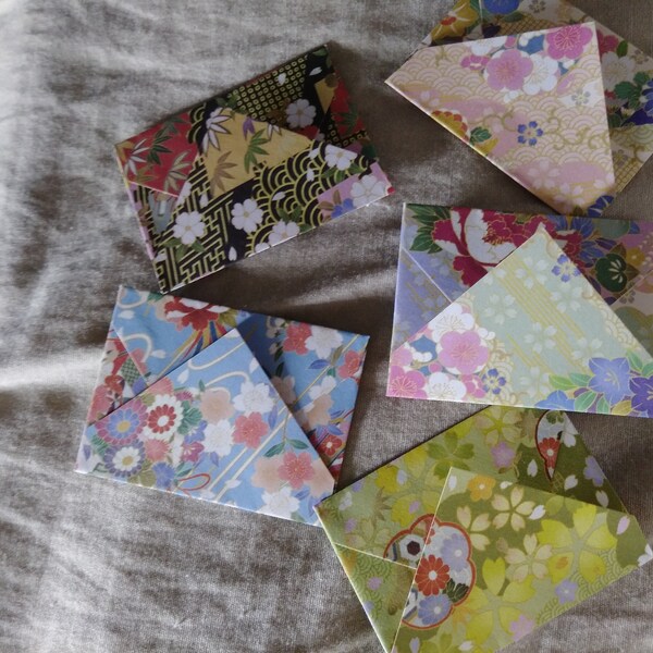 Japanese Mini Thank You Cards, Mini Note Card Set, Bright, Colourful ...