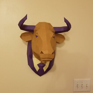 Bull in a Suit digital Papercraft Kit DIY Bull Head, Paper Craft ...