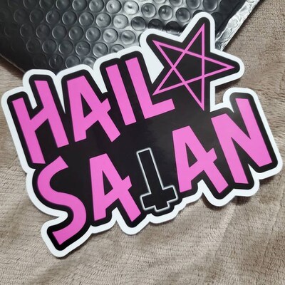 HAIL SATAN Vinyl Sticker 6 Long All Weather Laminated - Etsy
