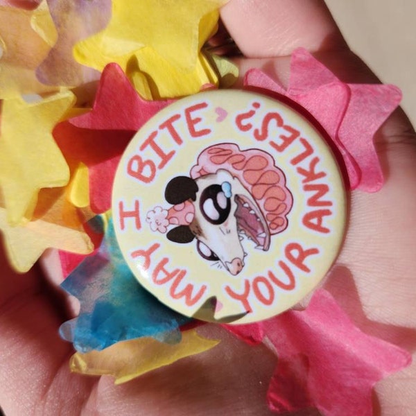 Party Opossum Button! May I Bite Your Ankles? 1.5" - Etsy