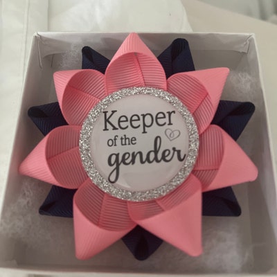 Gender Keeper Pin, Keeper of the Gender Pin, Pink and Blue Gender ...