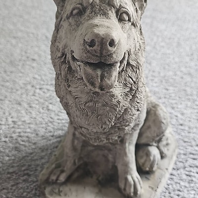 Pair of Stone Gnome Statues Outdoor Dwarf Sprite Decoration Garden ...