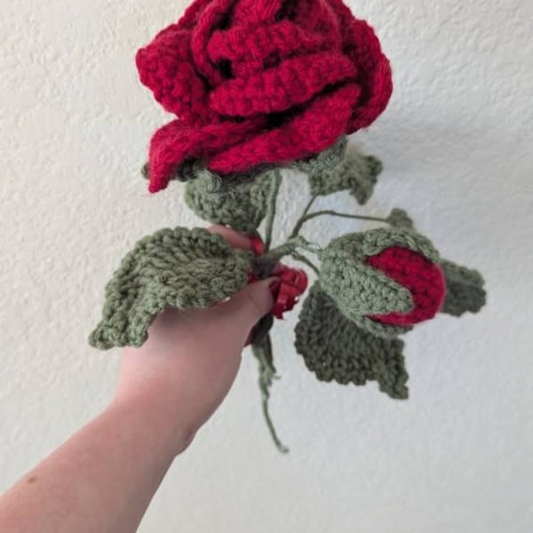 Passionate Red Roses Crochet Pattern, Crochet Flower Bouquet Pattern ...