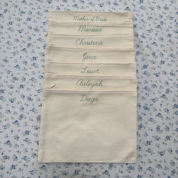 Personalized Embroidered Canvas Pouch | Bridesmaids Proposal ...