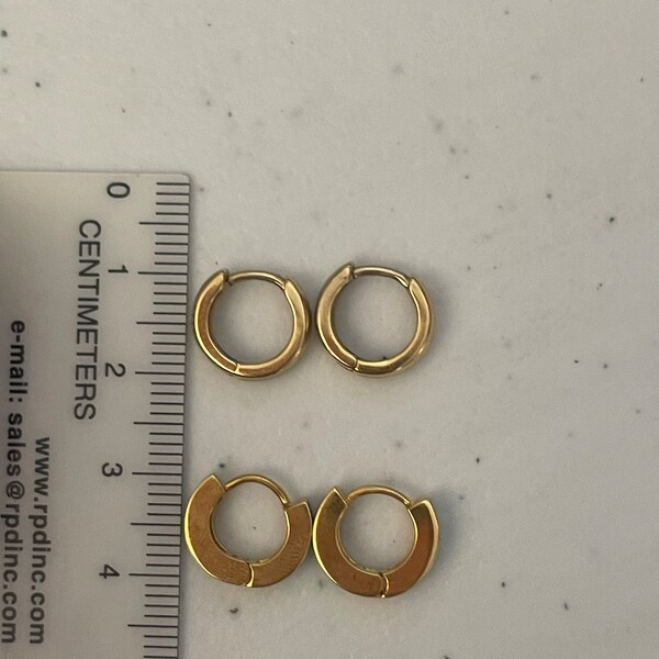 Blue Opal Inlay Huggie Earring by Soundnsol Minimalist- Stacking Hoop ...