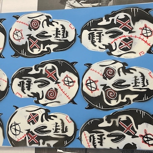 Graffiti Slap Stickers on Priority Mail Label. Block Print. - Etsy