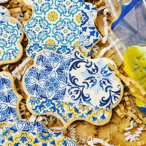 Positano Italy Tile Pattern Edible Image Sheet Cake Topper or | Etsy