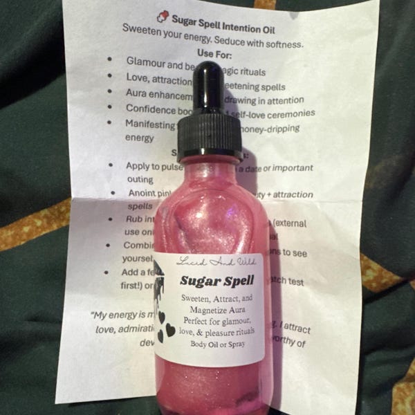 Sugar Spell Perfume Body Oil, Intention Oil, Witch, Witchcraft, Pagan ...