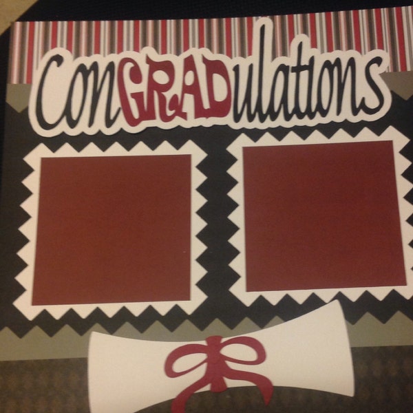 Graduation Scrapbook Layout High School PRINTED Graduation Scrapbook ...