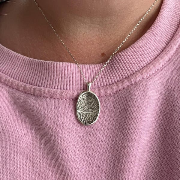 Fingerprint Necklace by Caitlyn Minimalist • Personalized Fingerprint ...