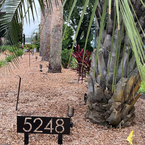 Modern Metal Address Yard Sign - Modern Address Sign - Metal Address ...