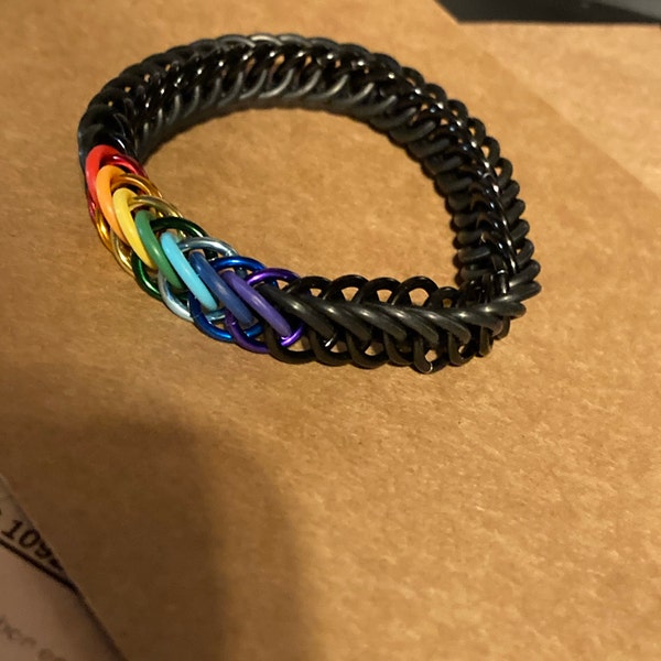 Rainbow Pride Persian Stretch Chainmaille Infinity Bracelet - Etsy