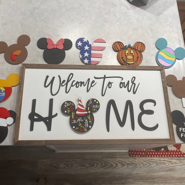 Disney Welcome to Our Home Interchangeable Sign Mickey Mouse Disney ...