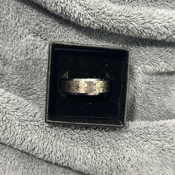 Hyper Detail Engraved Mountain Landscape Ring, 3D Mountain Lines Ring ...