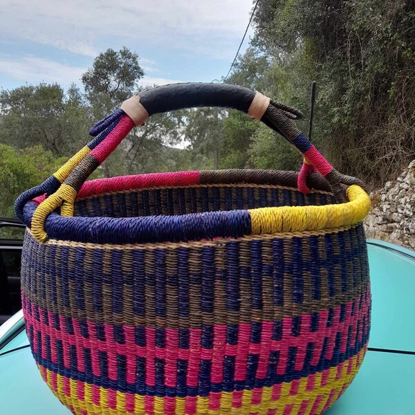 Bolga Basket, Large Basket, African Market Basket, Bolgatanga Baskets ...