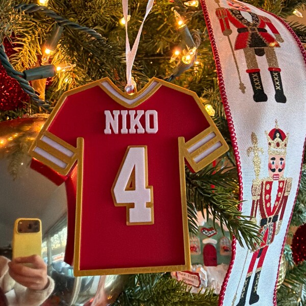 3D Printed San Francisco 49ers Jersey Christmas Ornaments - Etsy