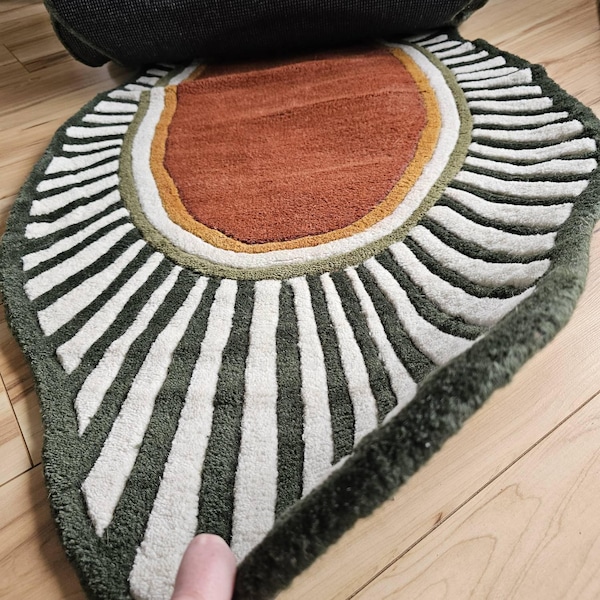 Terracotta Curved Stair Runner | Custom Wavy Staircase Carpet - Etsy